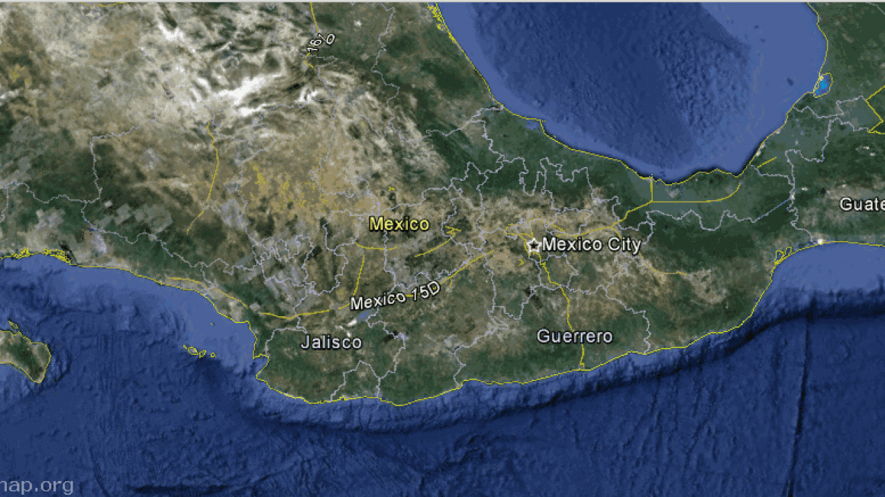 Mexico Map And Satellite Image