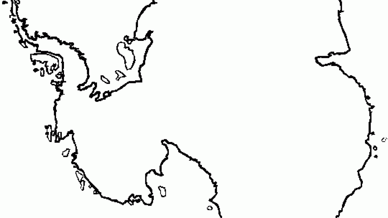 Antarctica Map Black And White Clipart