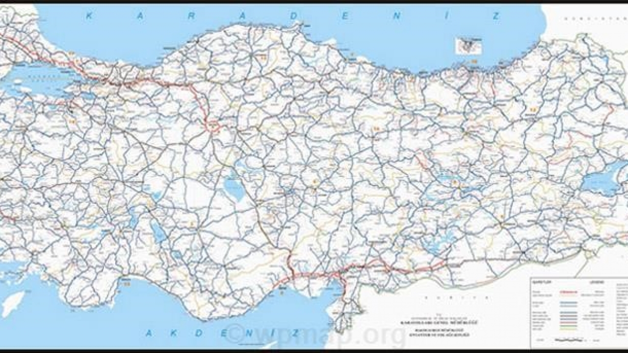 Turkey Tourist Map Of Highways